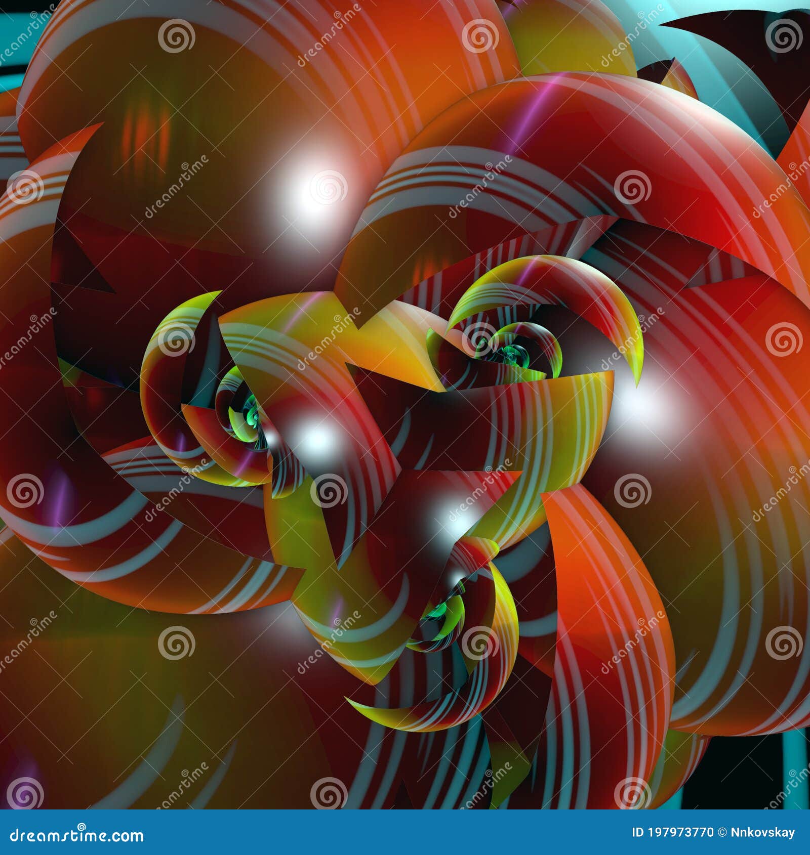 3d render of abstract art stock illustration. Illustration of ball ...