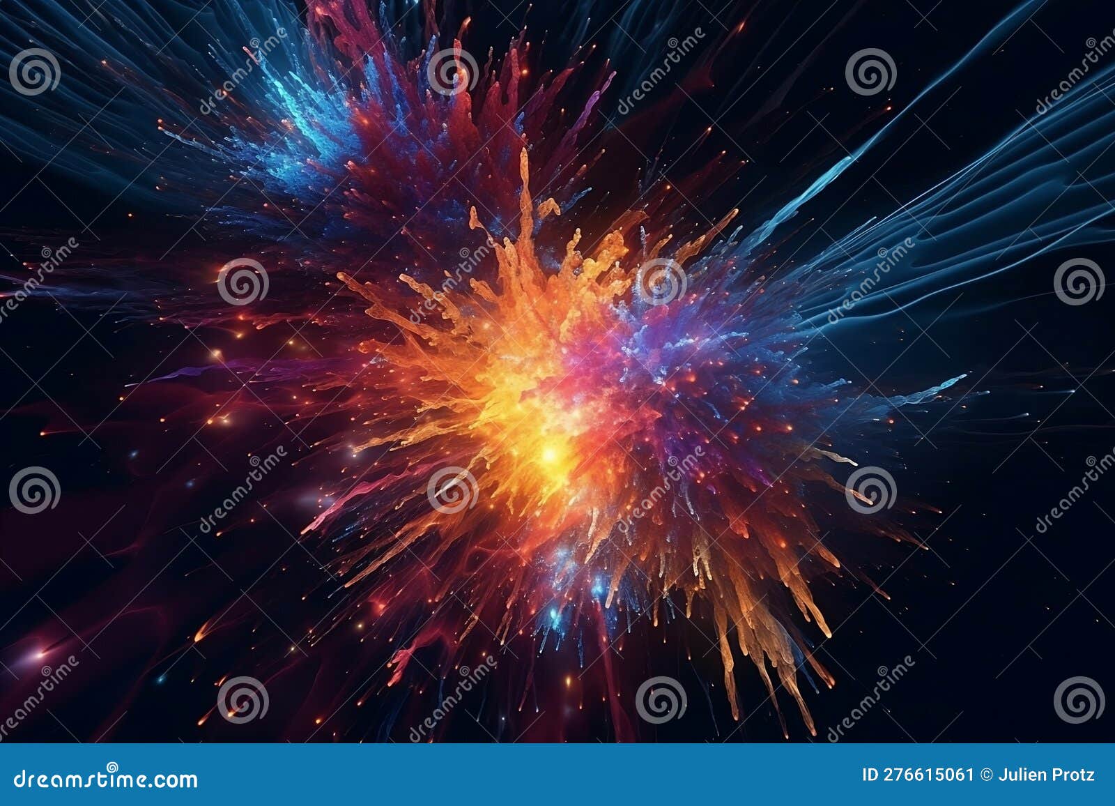 3d Render Abstract Space Background with Glowing Stars and Copy Space ...