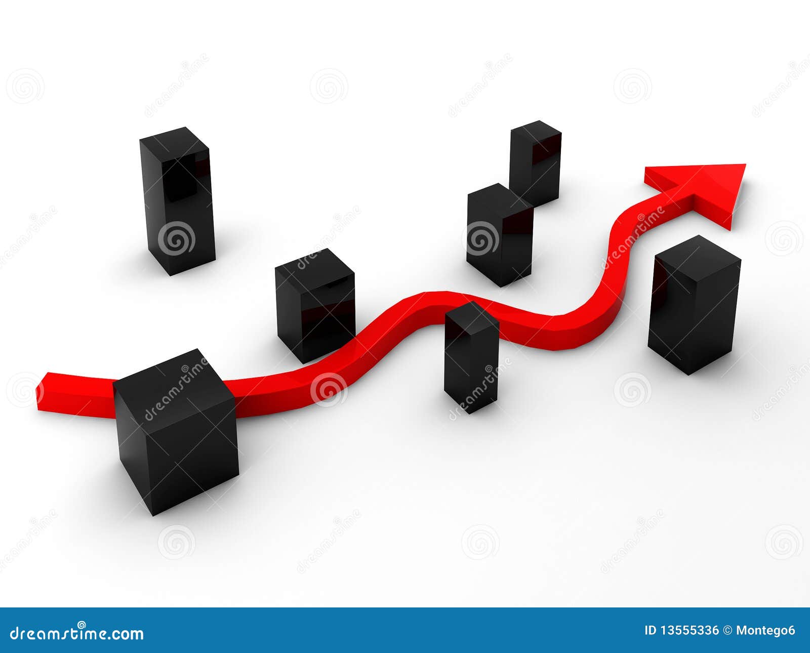 3d Render of Arrow Moving through Stock Illustration - Illustration of ...