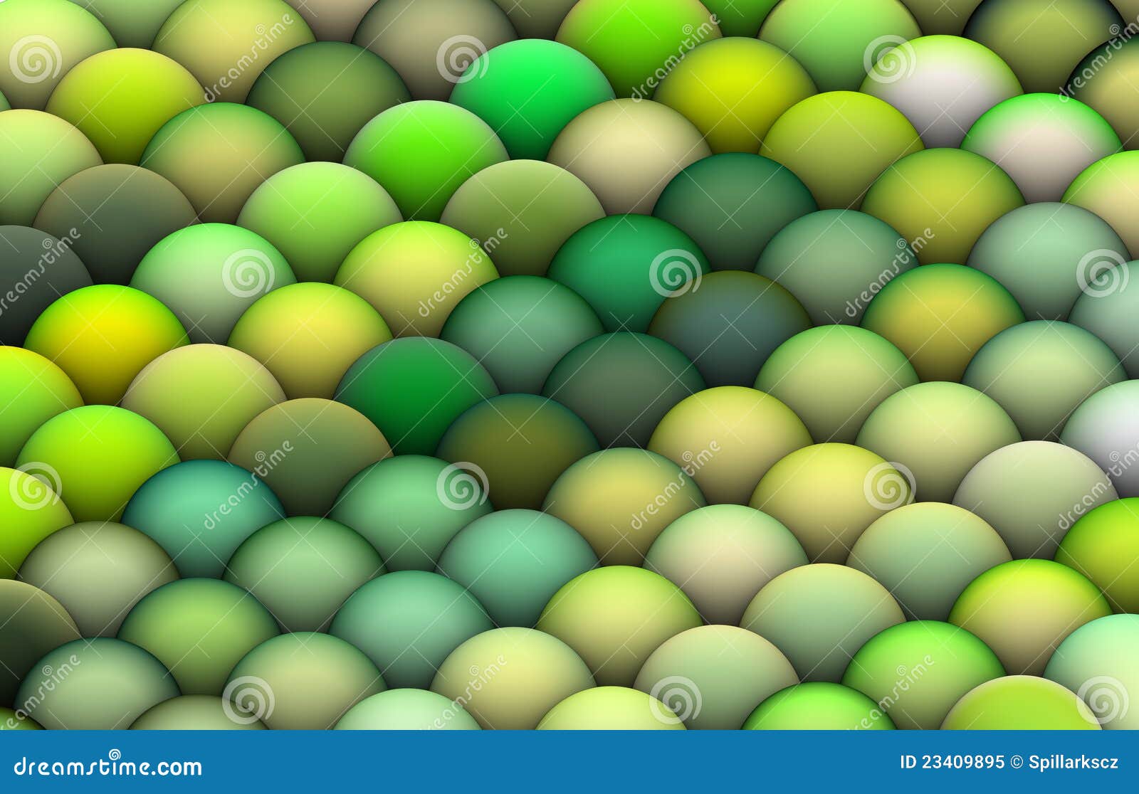 3d Render Balls in Bright Green Stock Illustration - Illustration of ...