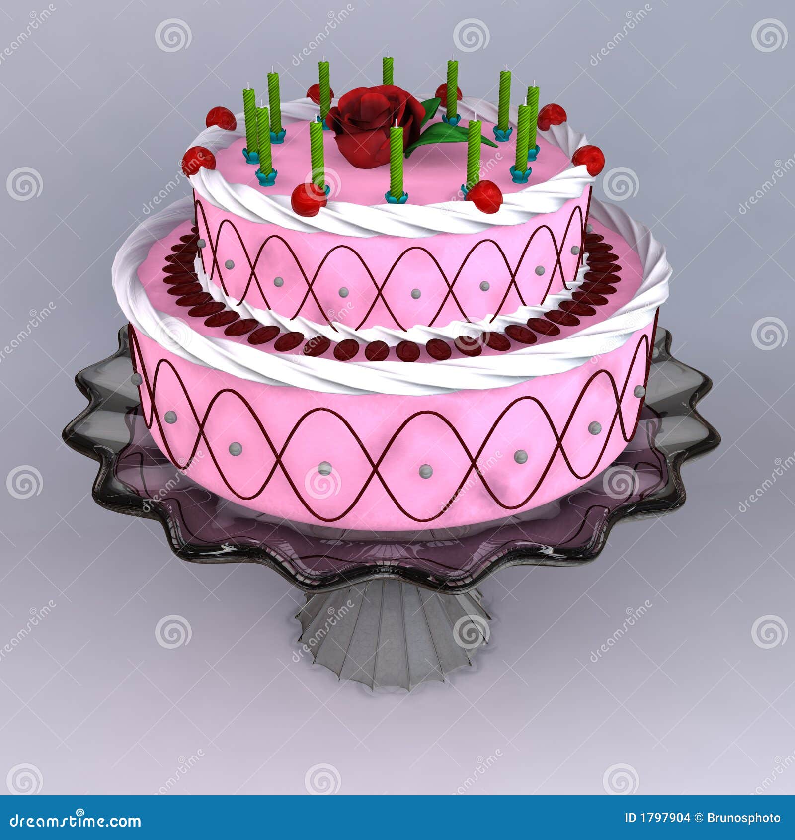 A 3D Render of Birthday and Wedding Cake Stock Illustration ...