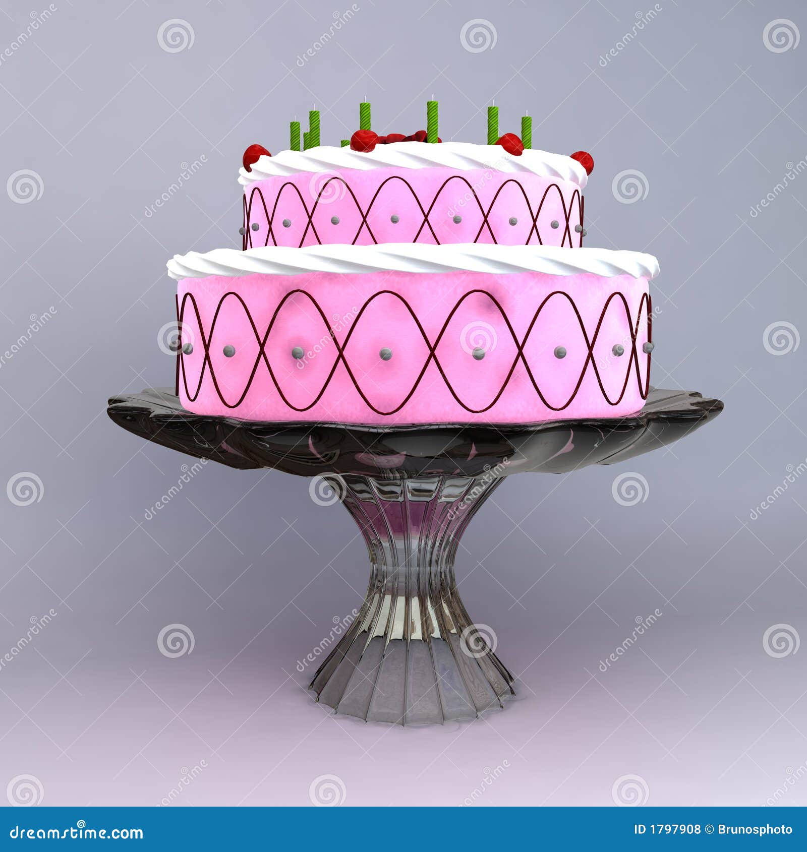 A 3D Render of Birthday and Wedding Cake Stock Illustration ...