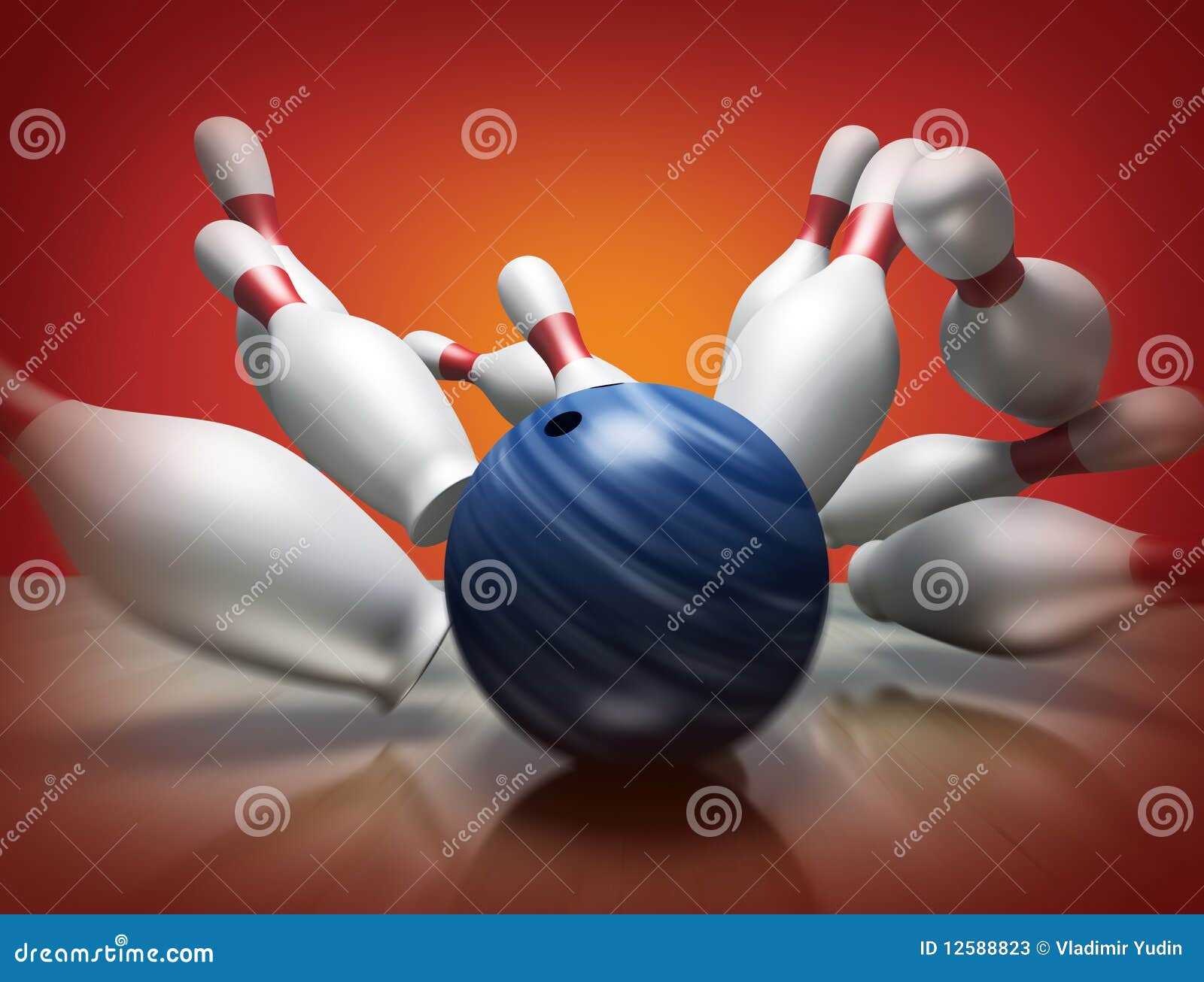 3d render of a bowling stock illustration. Illustration of strike ...