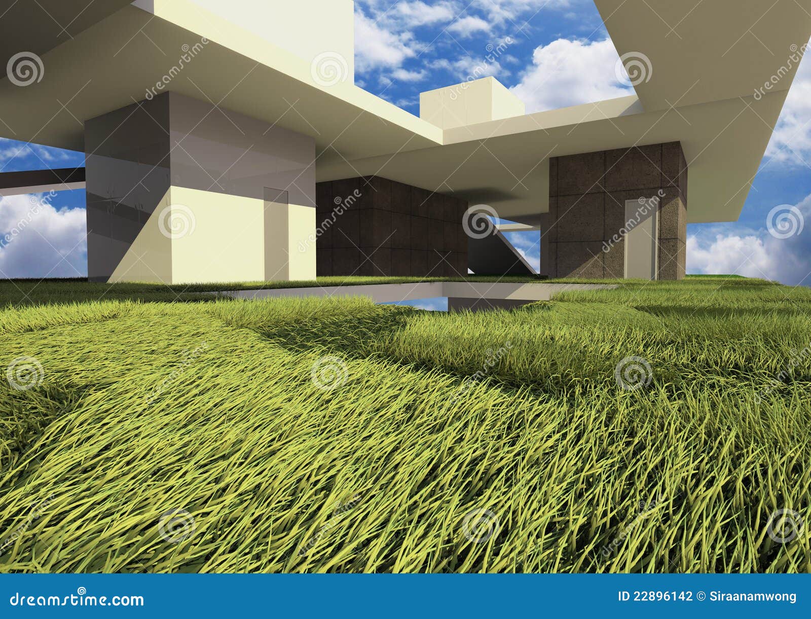 3d render building system stock illustration. Illustration of modern ...