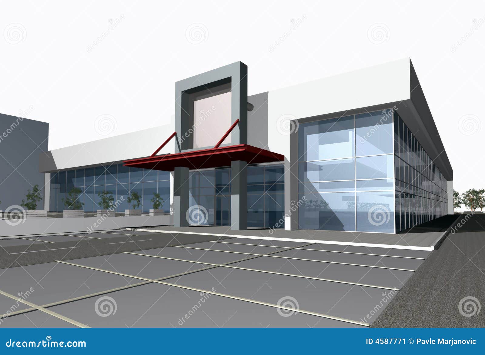 3D Render of Business Center Stock Illustration - Illustration of ...