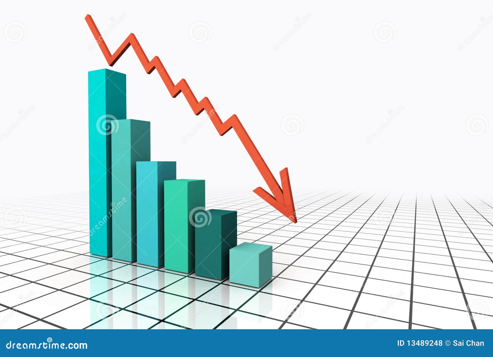 3d Render Business Graph with Going Up Arrow Stock Illustration ...
