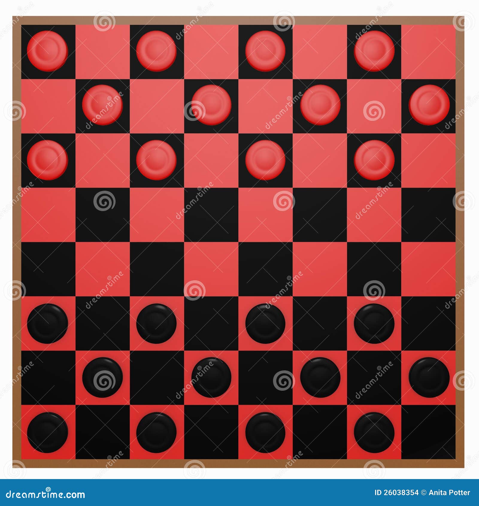 3d Render of a Checkerboard Stock Illustration - Illustration of ...