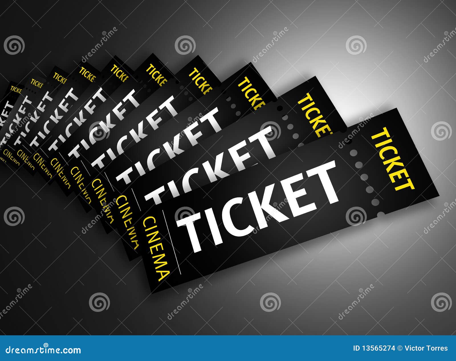 3D Render of Cinema Tickets Stock Illustration - Illustration of ...