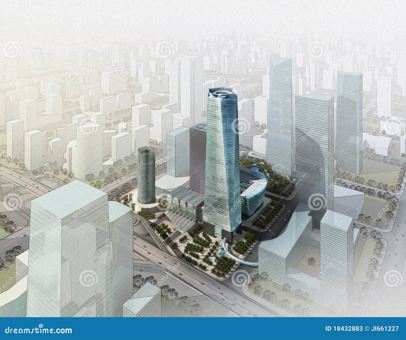 3D render City stock illustration. Illustration of live - 18432883