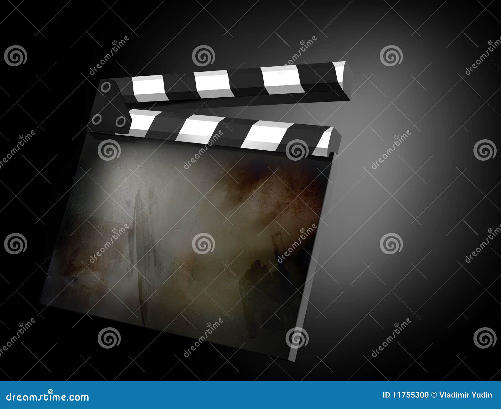 3D Render of a Clapper Board Stock Illustration - Illustration of chalk ...