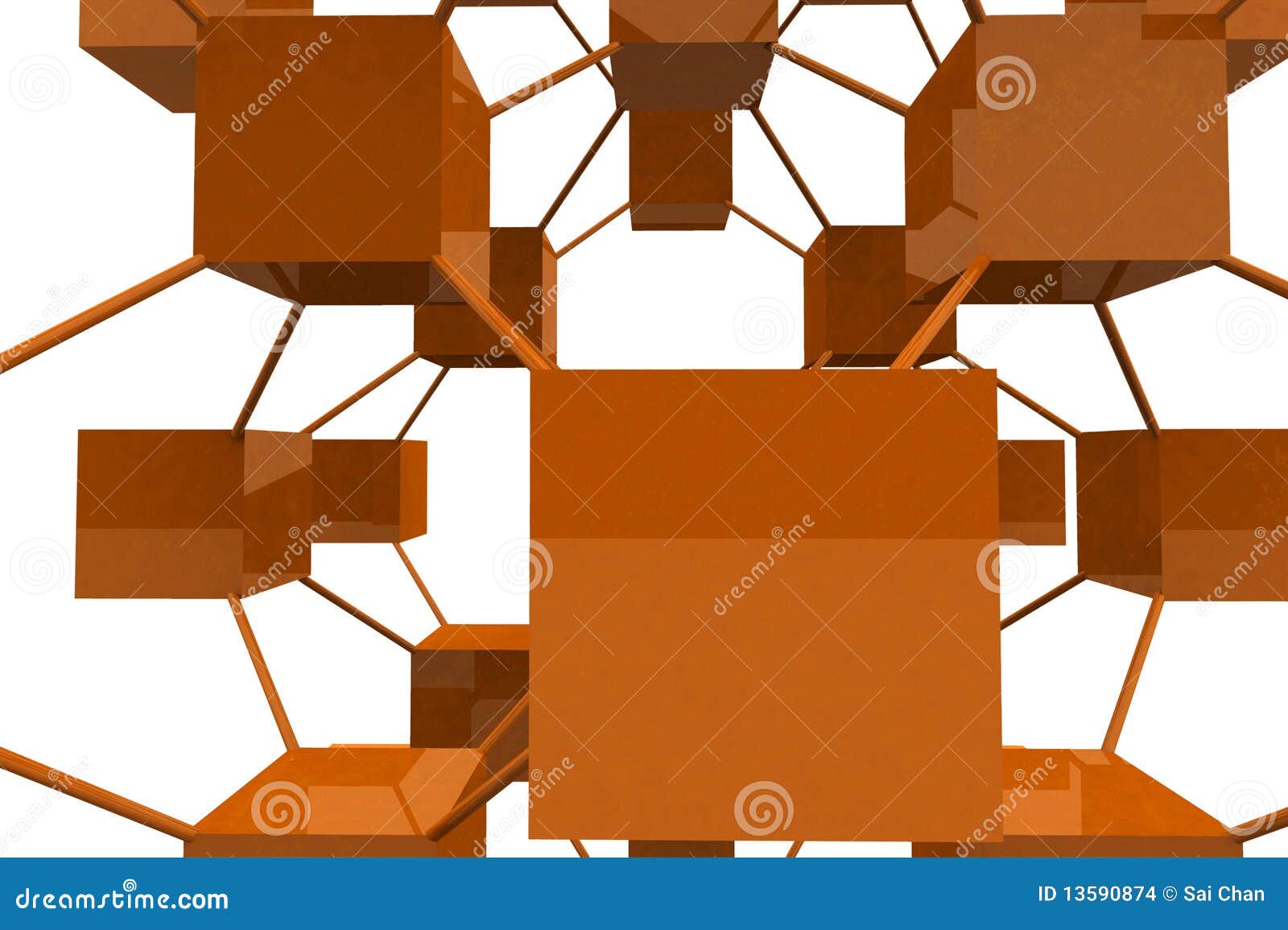 3D Render Cubes With Connections Picture. Image: 13590874
