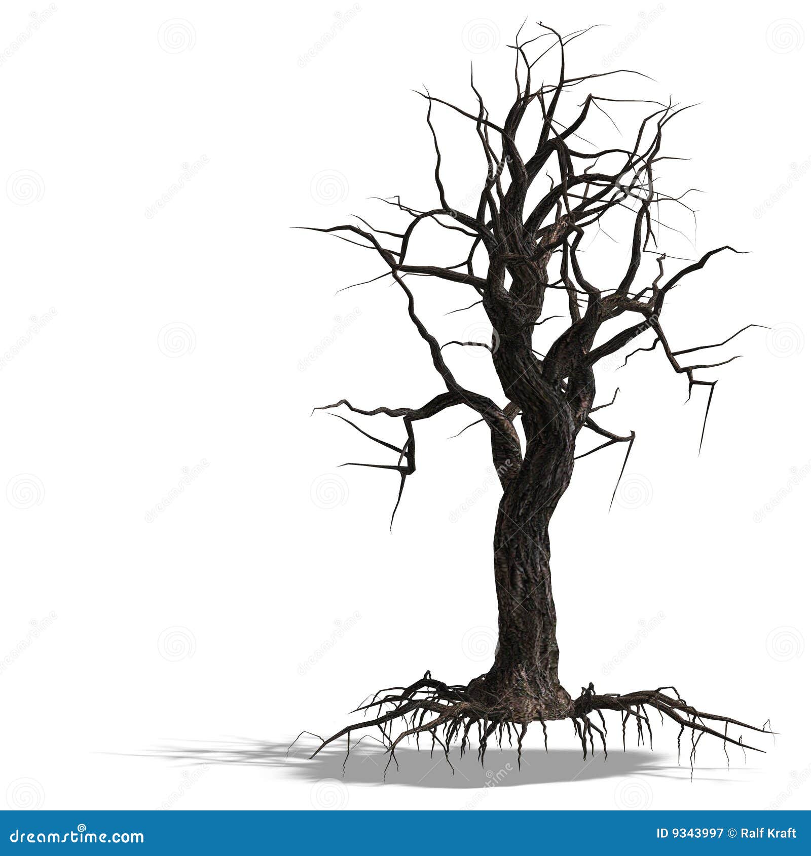 3D Render of a Dead Tree without Leafs Stock Illustration ...