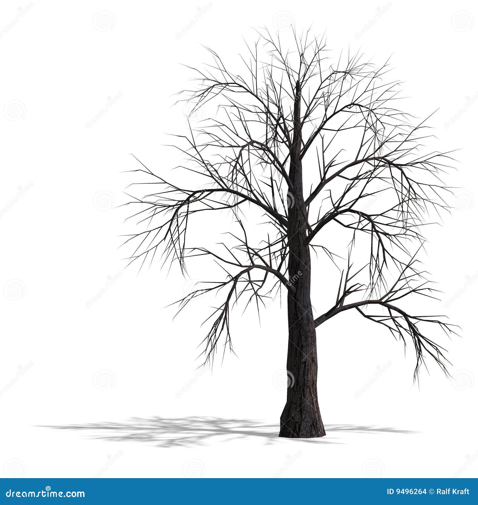 3D Render of a Dead Tree without Leafs Stock Illustration ...