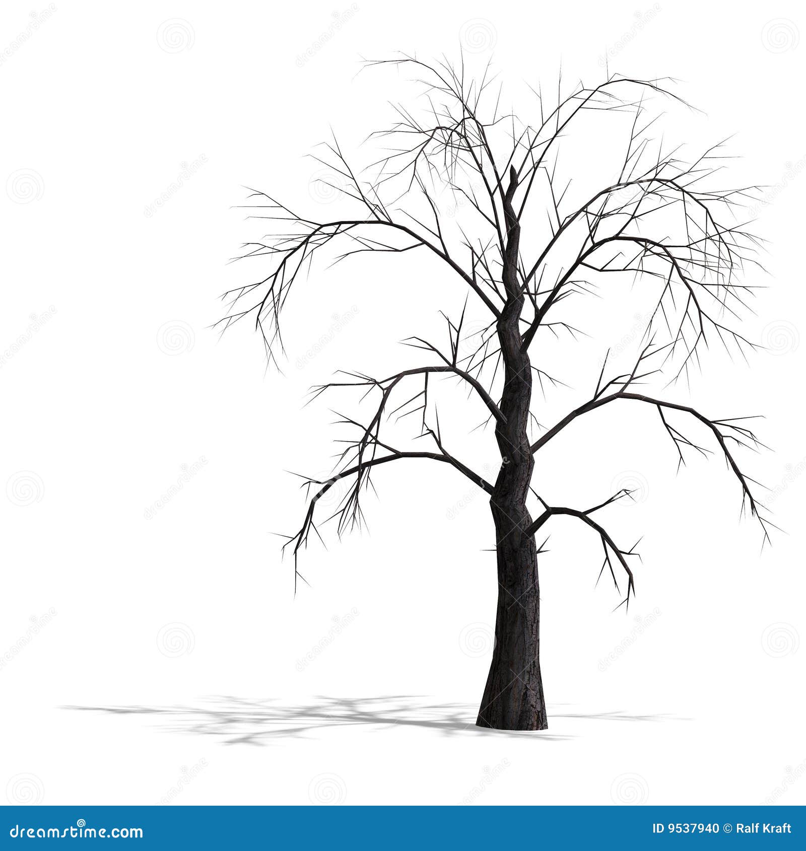 3D Render of a Dead Tree without Leafs Stock Illustration ...