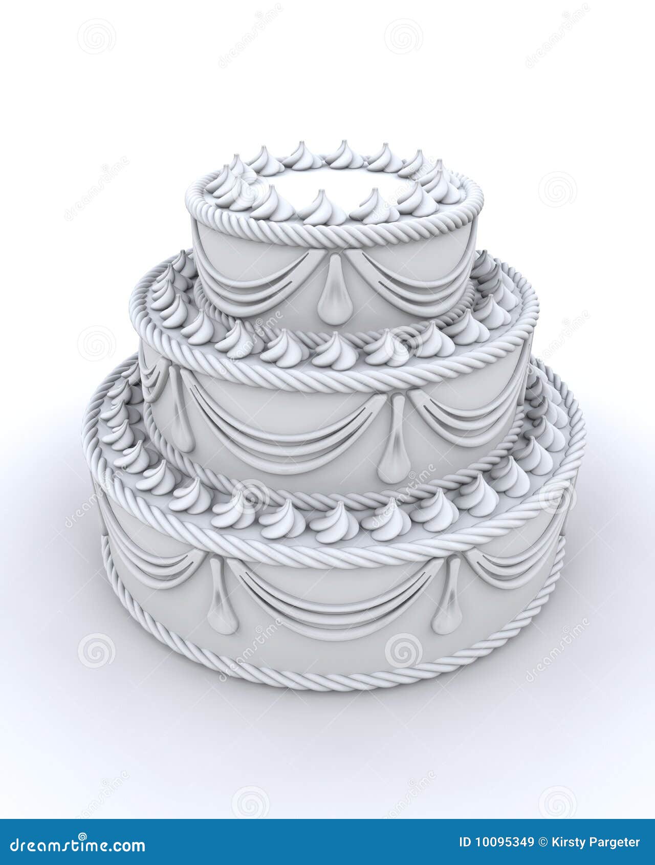 3d Render of Decorated Cake Stock Illustration - Illustration of bakery ...