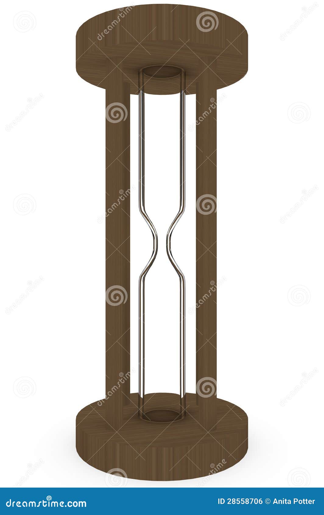 Empty Hourglass. Classic Design Of Timer Sand. Wooden Material. Flat ...