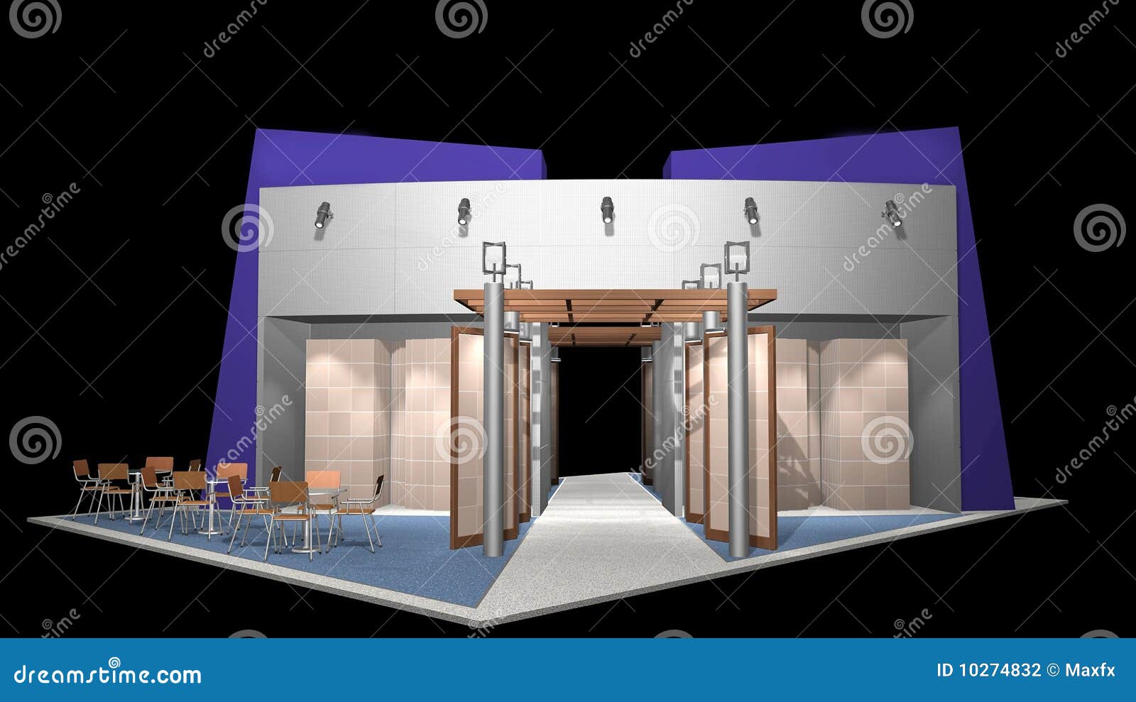 3D Render of Exhibition Stand Stock Illustration - Illustration of ...