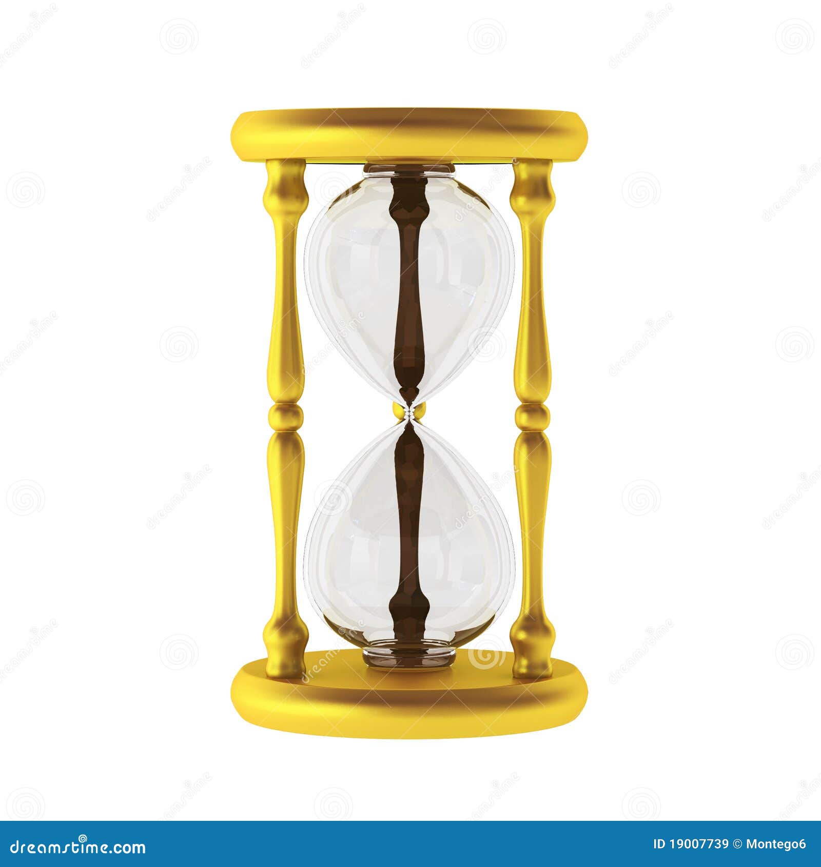 3d Render of Golden Sandwatch Stock Illustration - Illustration of sand ...
