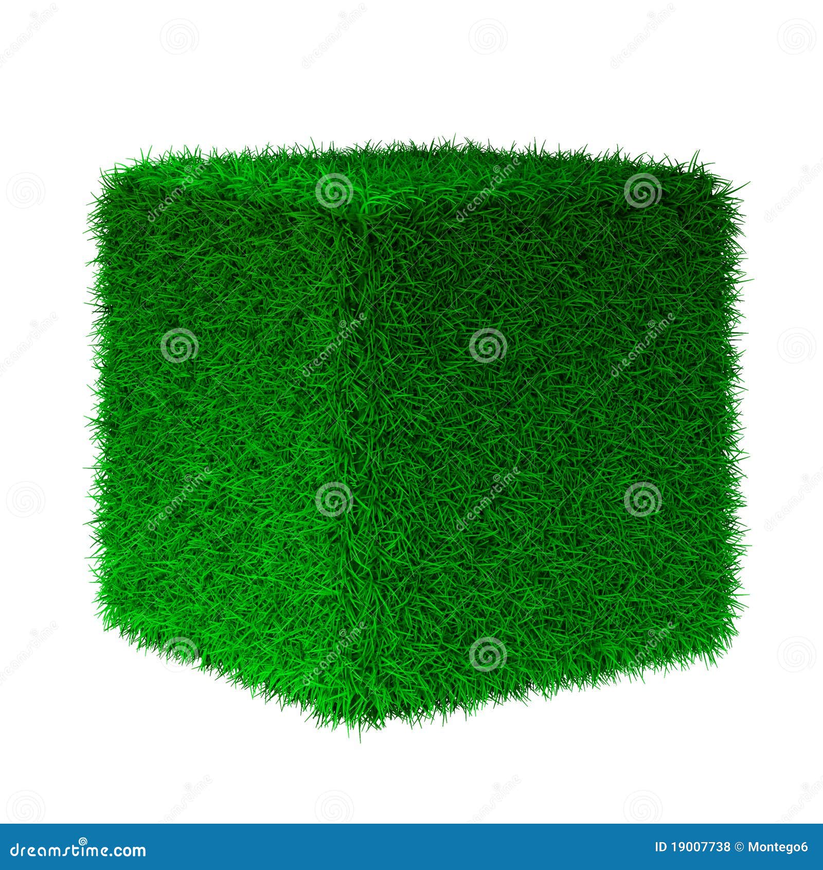 3d render of grass cube stock illustration. Illustration of abstract ...
