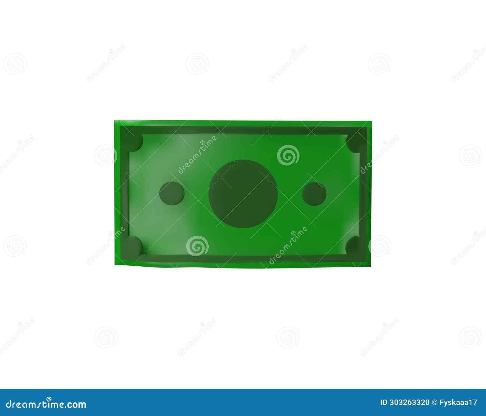 3D Render Green Dollar Banknote Stock Illustration - Illustration of ...