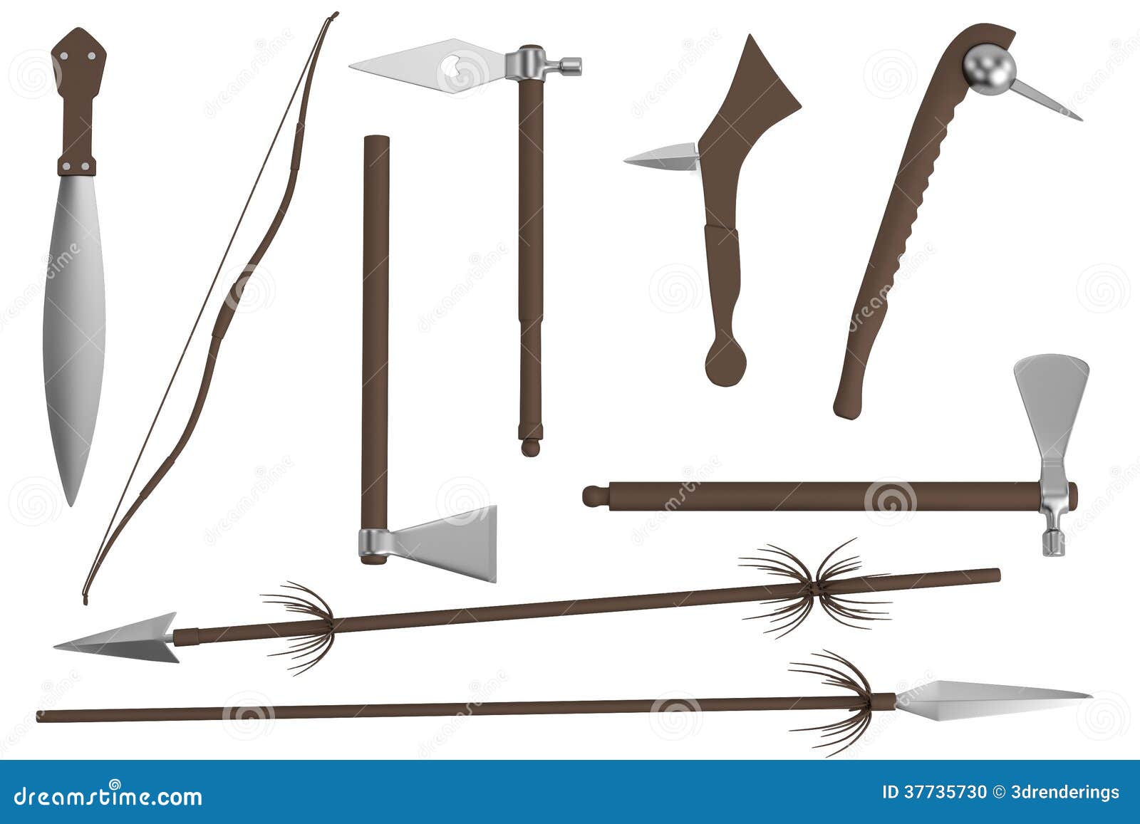 3d Render of Indian Weapons Stock Illustration - Illustration of ...