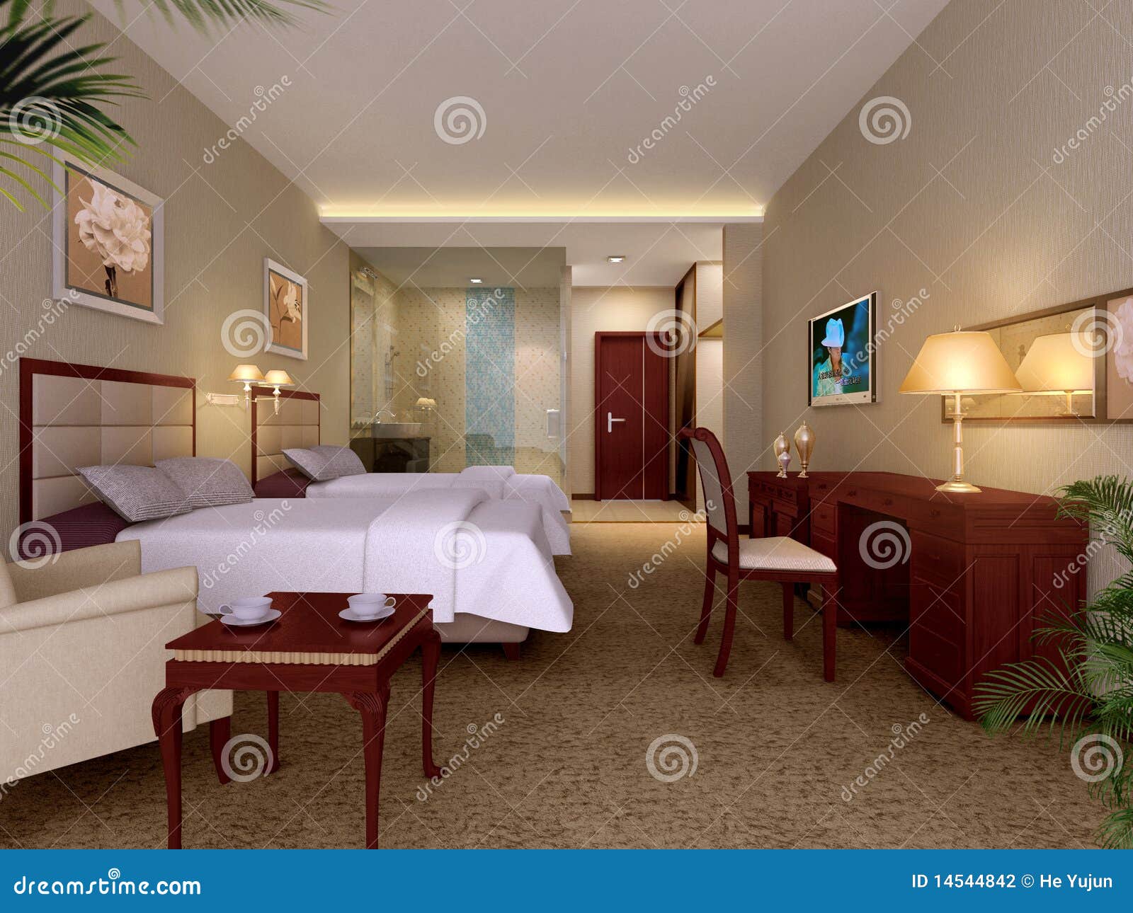 3d render interior stock photo. Image of elegance, domestic - 14544842