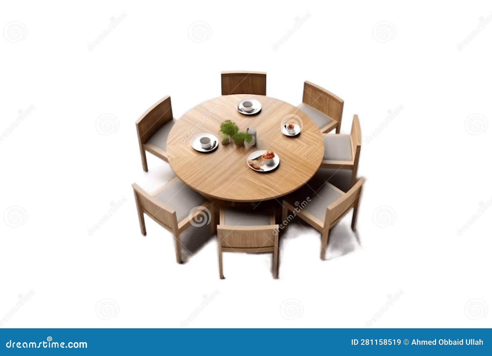 3D Render: Isolated Round Table Illustration on Transparent Background ...