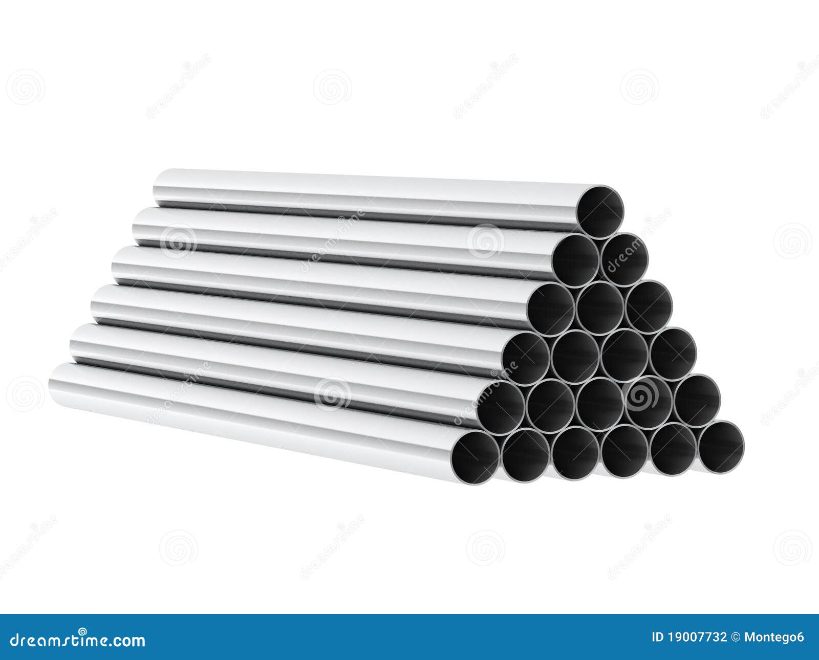 3d render of metal tubes stock illustration. Illustration of cylinder ...