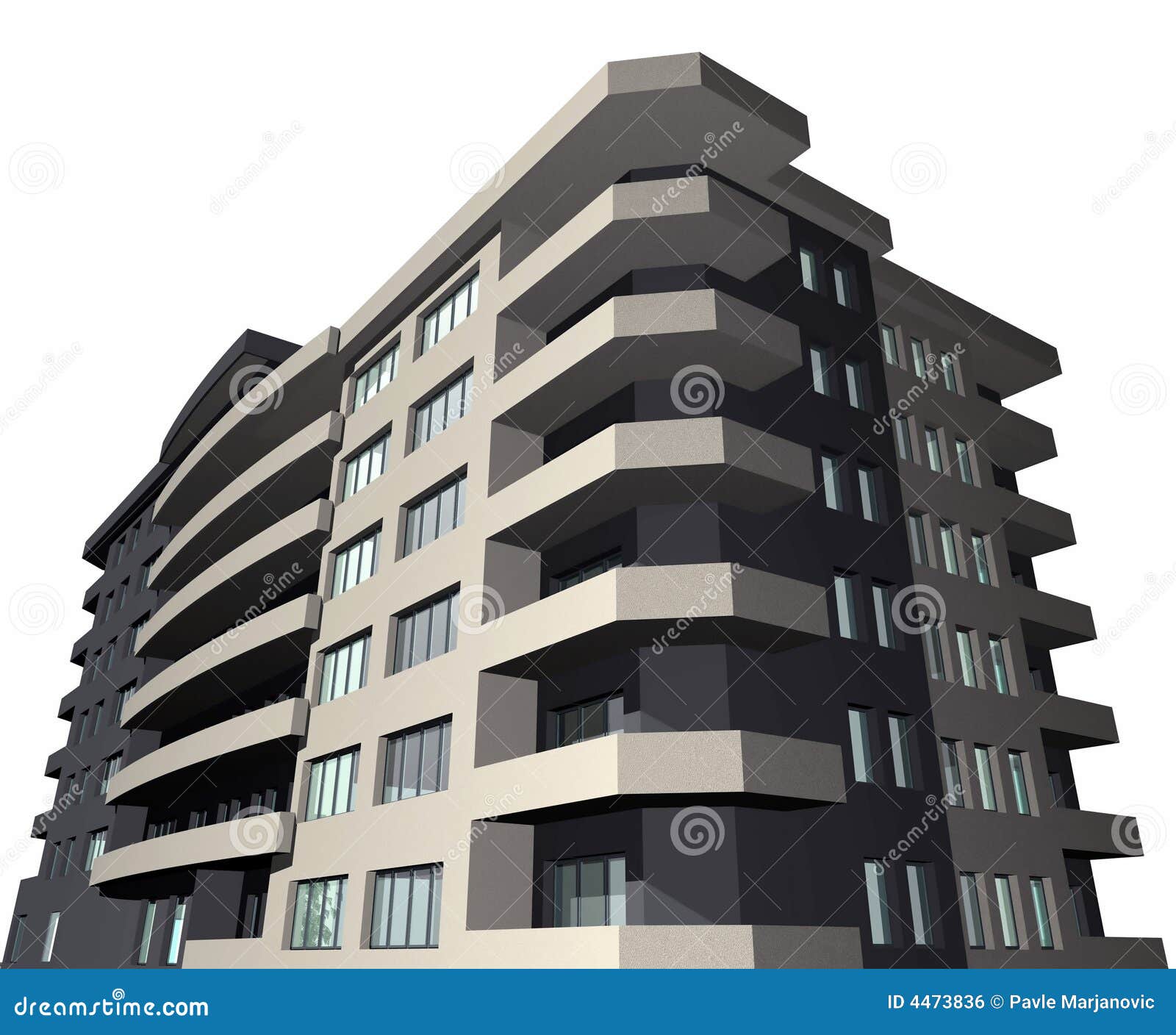 3D Render of Modern House Building Stock Illustration - Illustration of ...