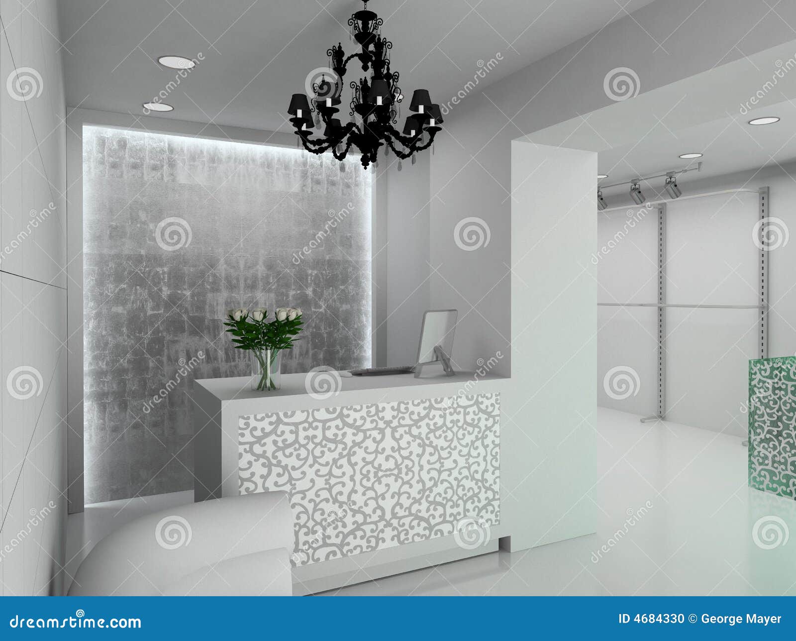 3D Render Modern Interior of Shop Stock Illustration - Illustration of ...