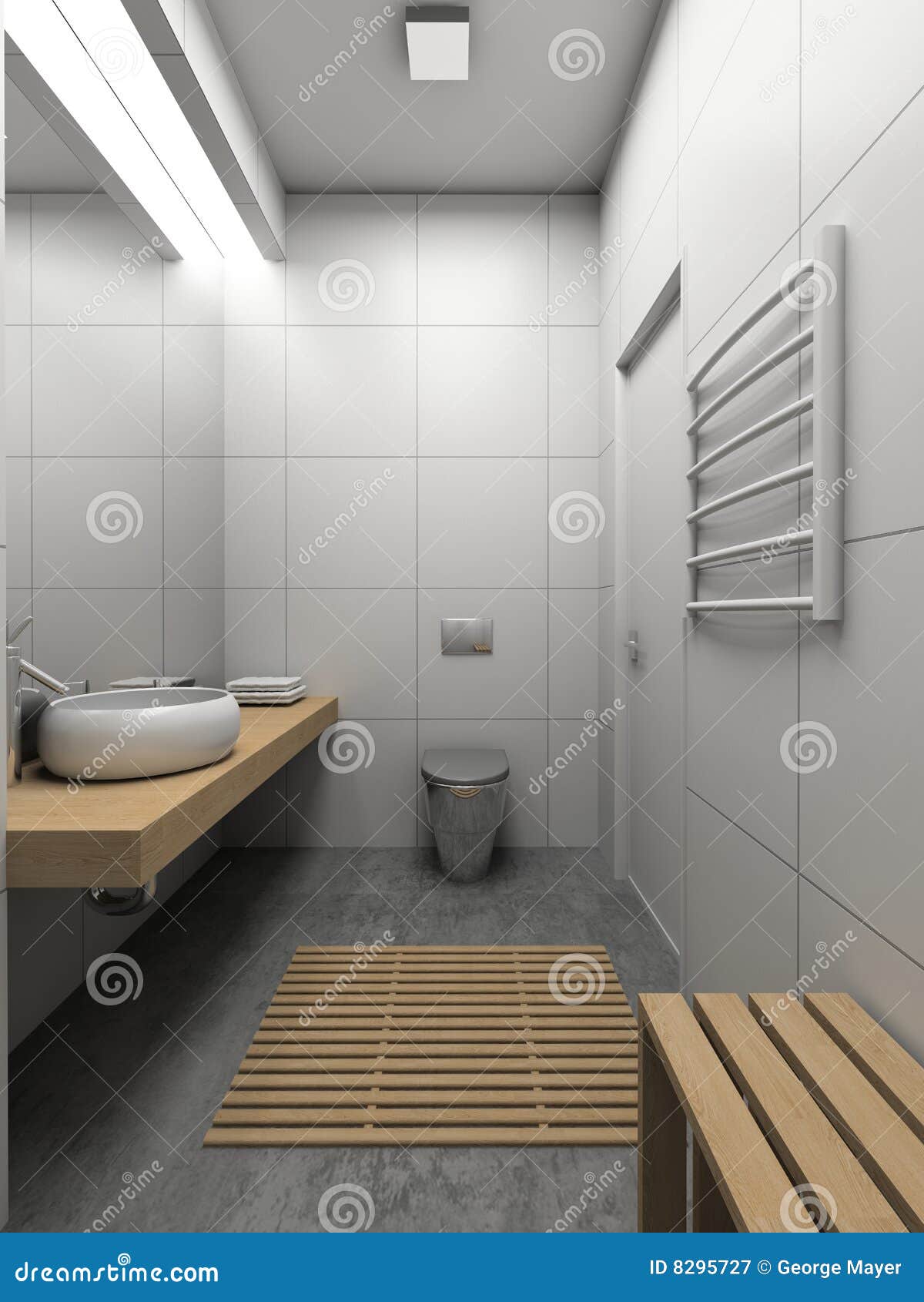 3D Render Modern Interior of Toilet Stock Illustration - Illustration ...
