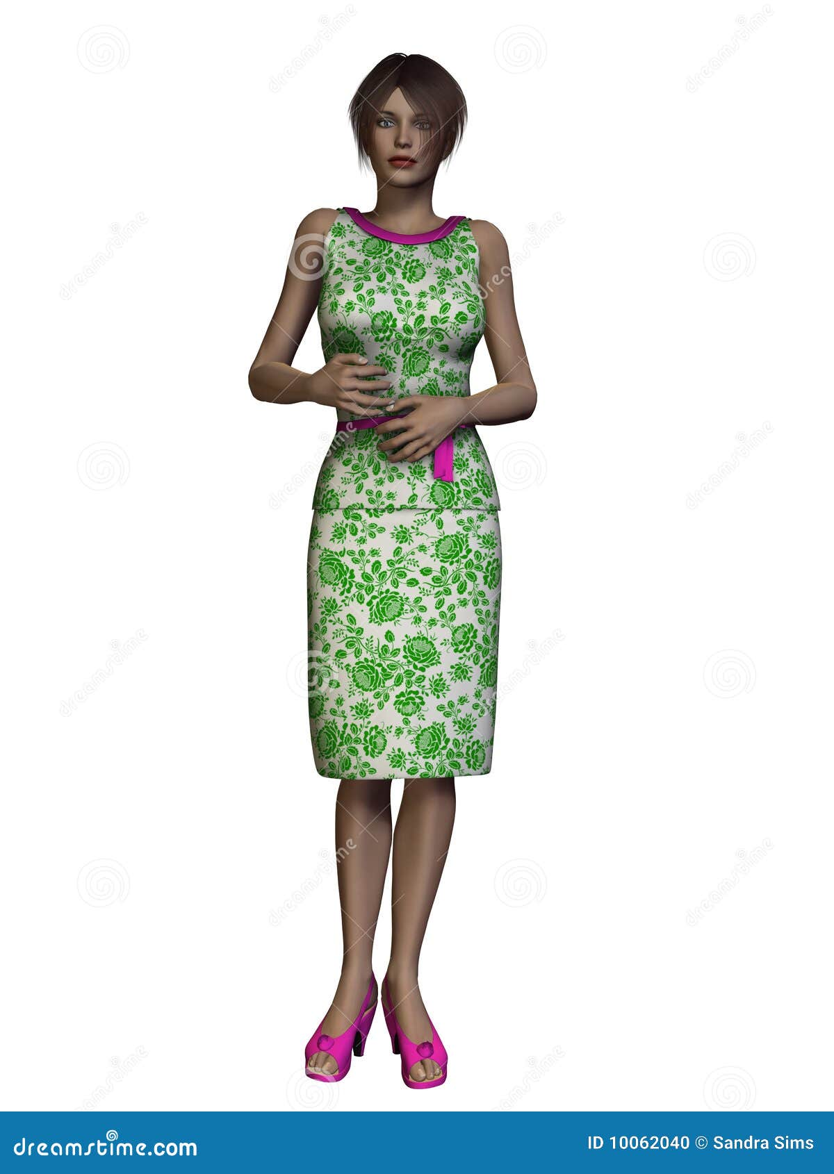 3D Render Modern Woman stock illustration. Illustration of dimensional ...