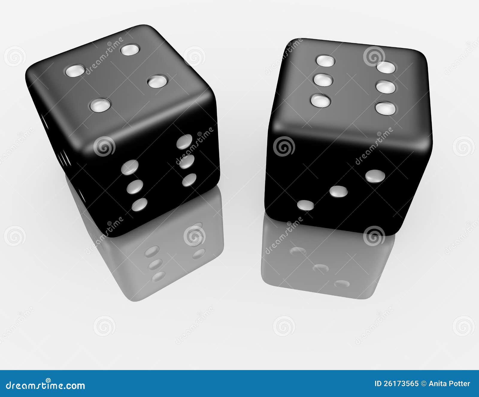 3d Render of a Pair of Dice Stock Illustration - Illustration of ...