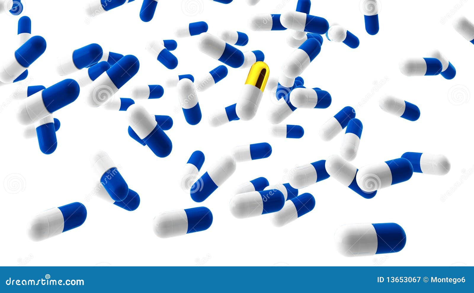 3d Render of Pills with One Unique on White Stock Illustration ...