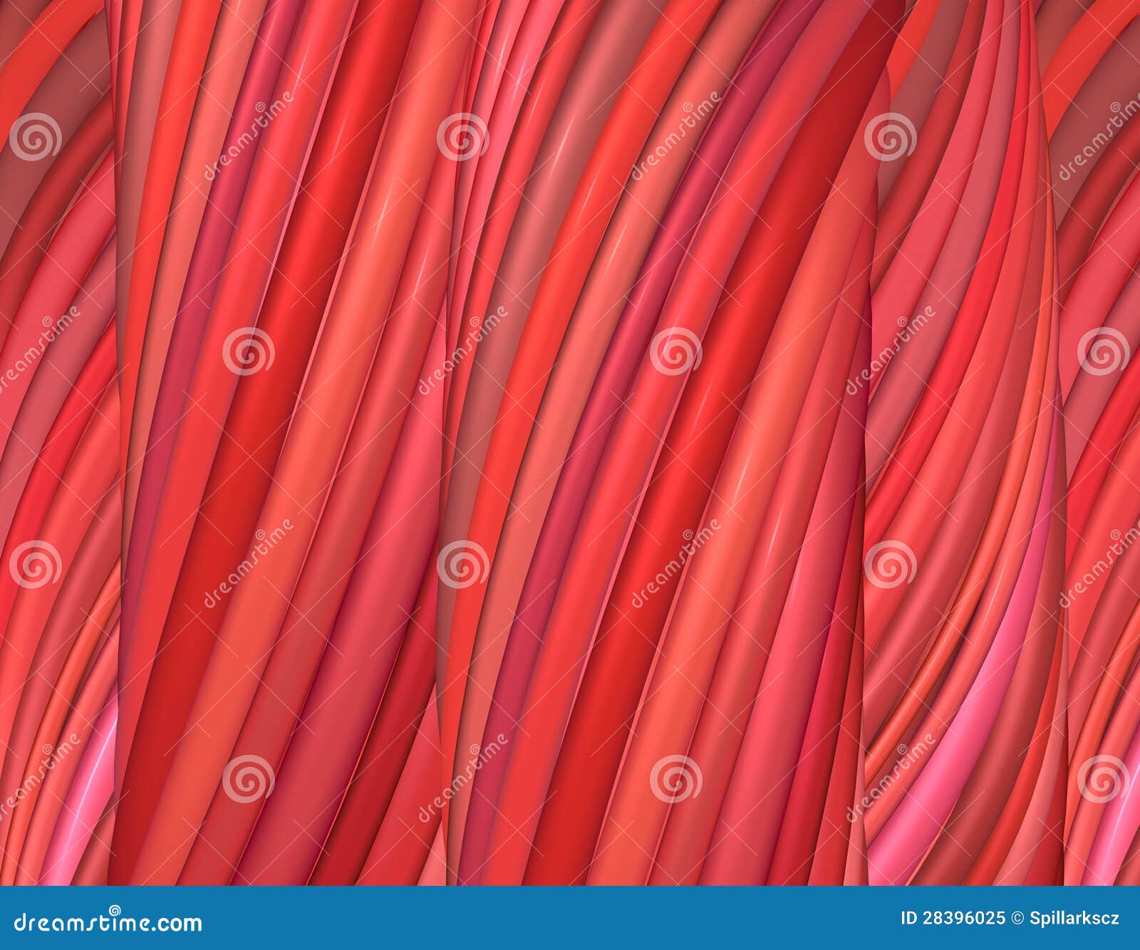 3d Render Red Pink Organic Wave Pattern Stock Illustration ...