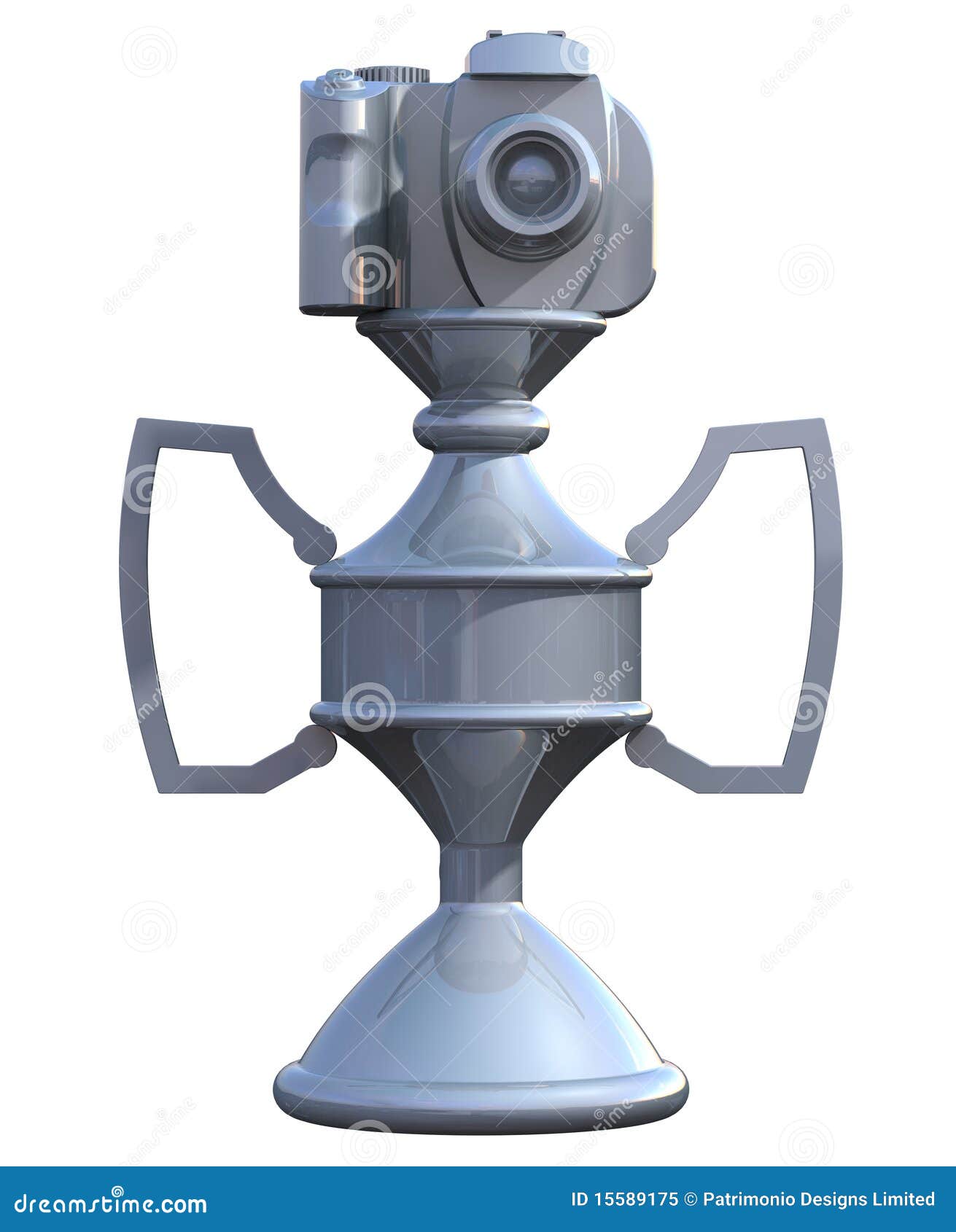 3d Render Silver DSLR Camera Stock Illustration - Illustration of steel ...