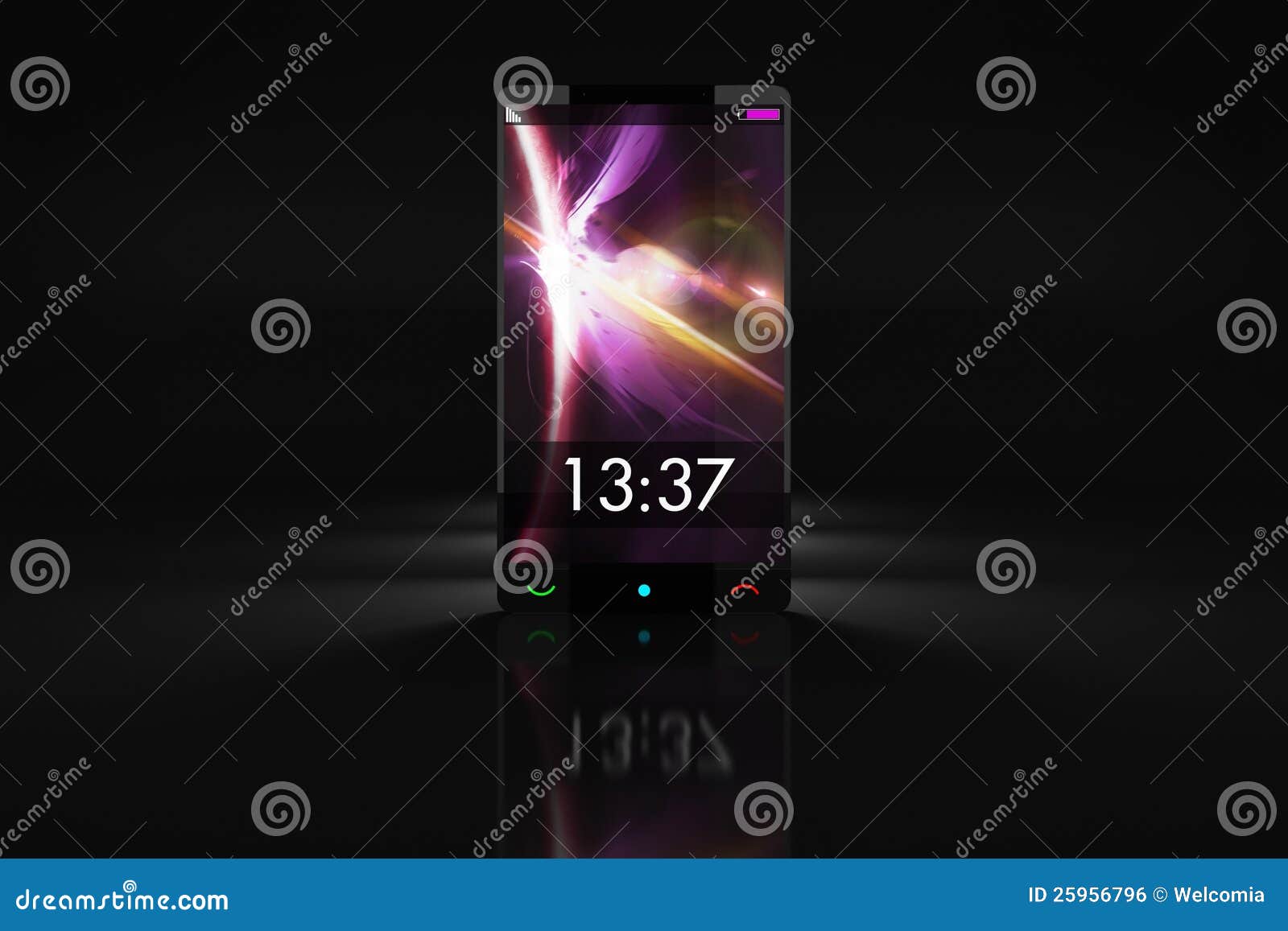 3D Render Of Smartphone Screen With Showing Various Thumbnails On White ...