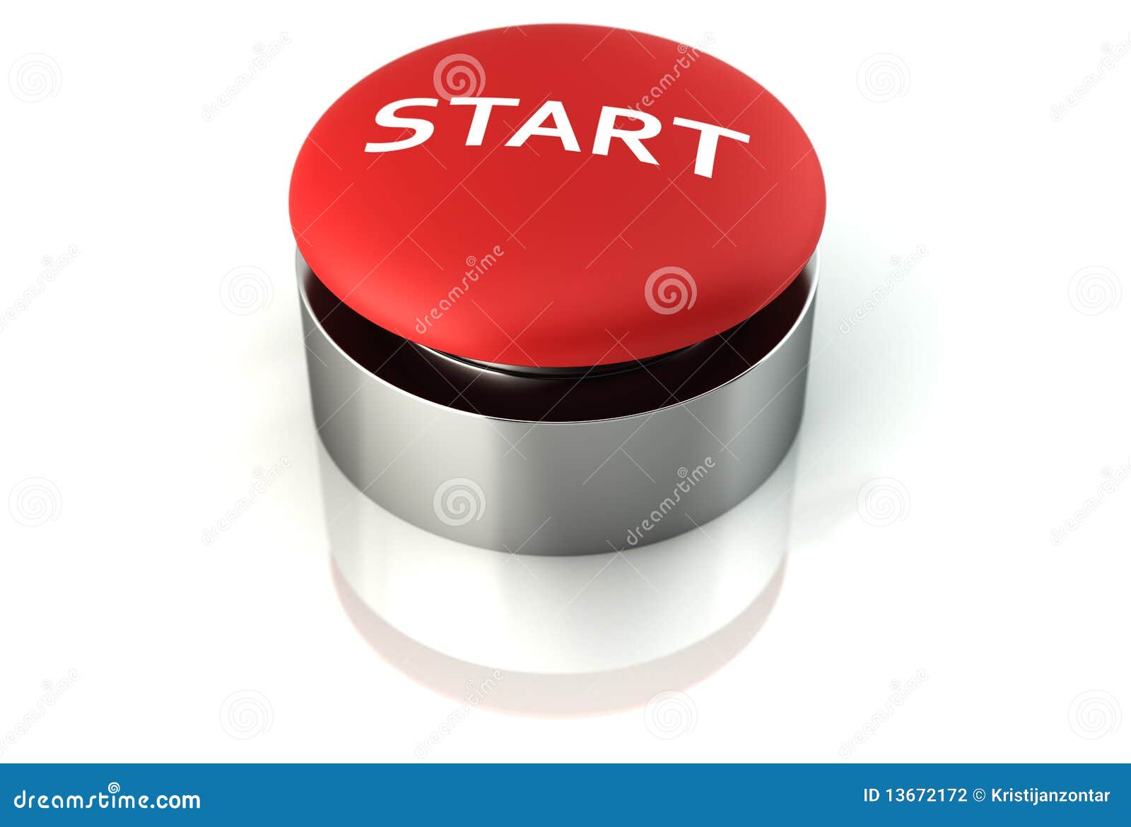 3d Render of a Start Emergency Button Stock Illustration - Illustration ...