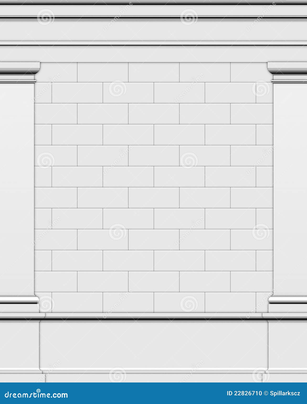 3d Render Wall of a Typical Greek Roman Structure Stock Illustration ...