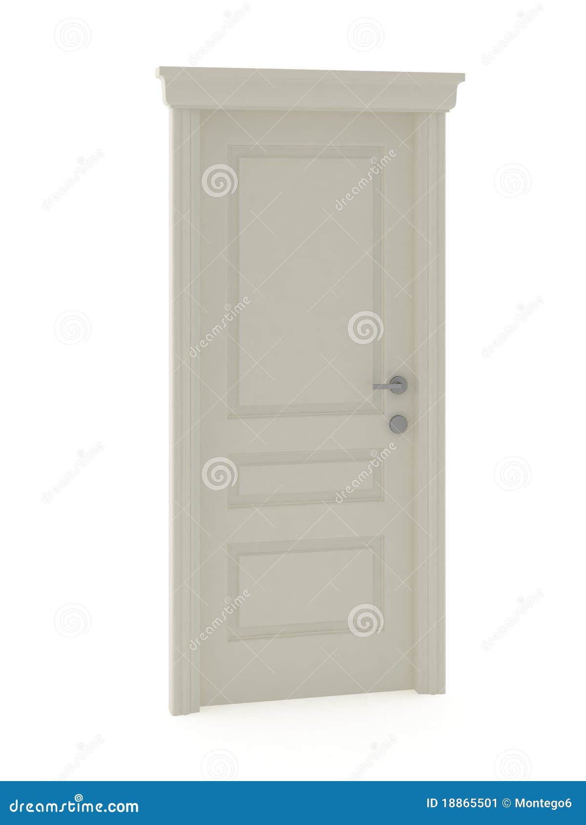3d Render of White Classic Door Stock Illustration - Illustration of ...