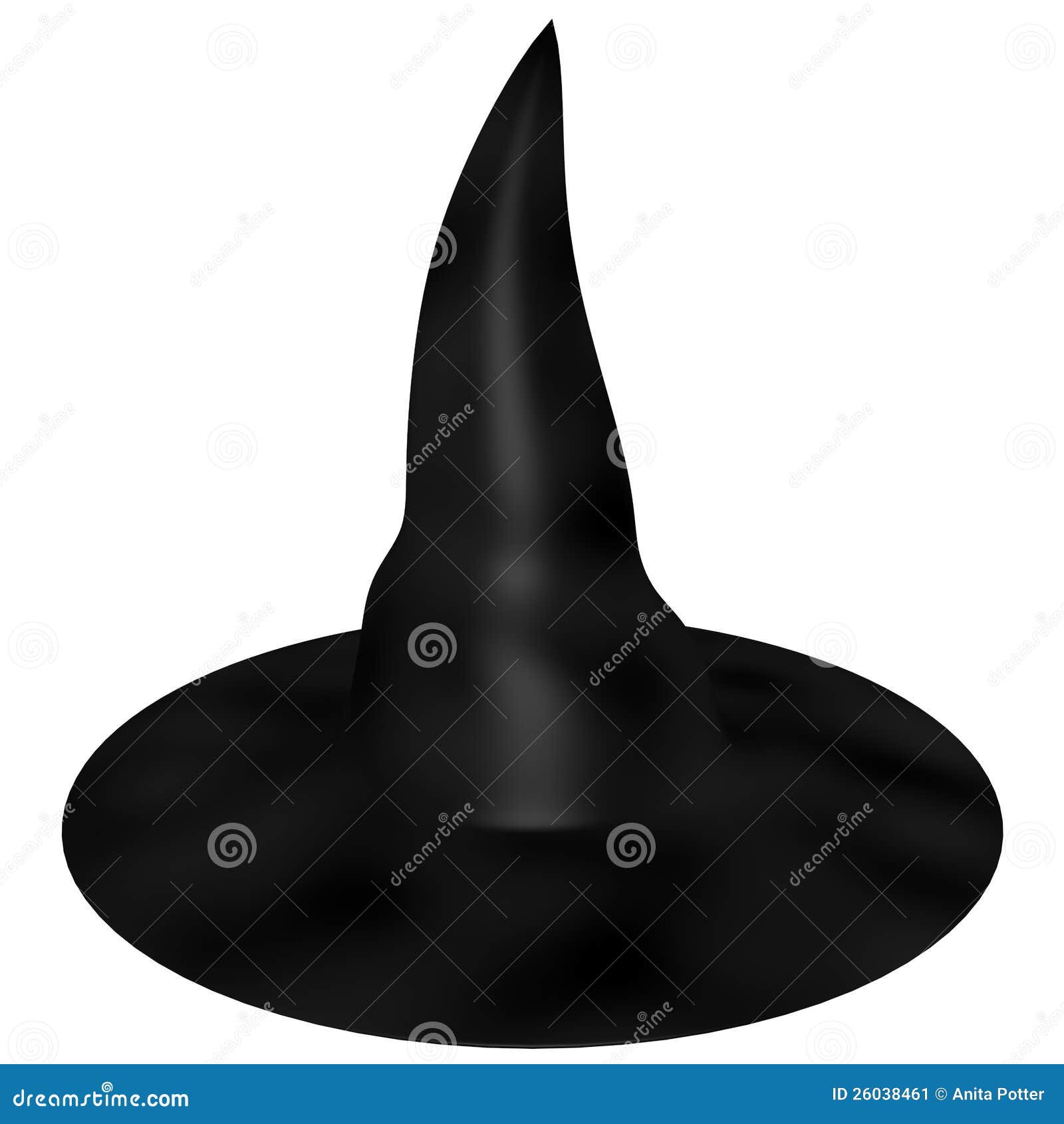 3d Render of a Witches Hat stock illustration. Illustration of gray ...