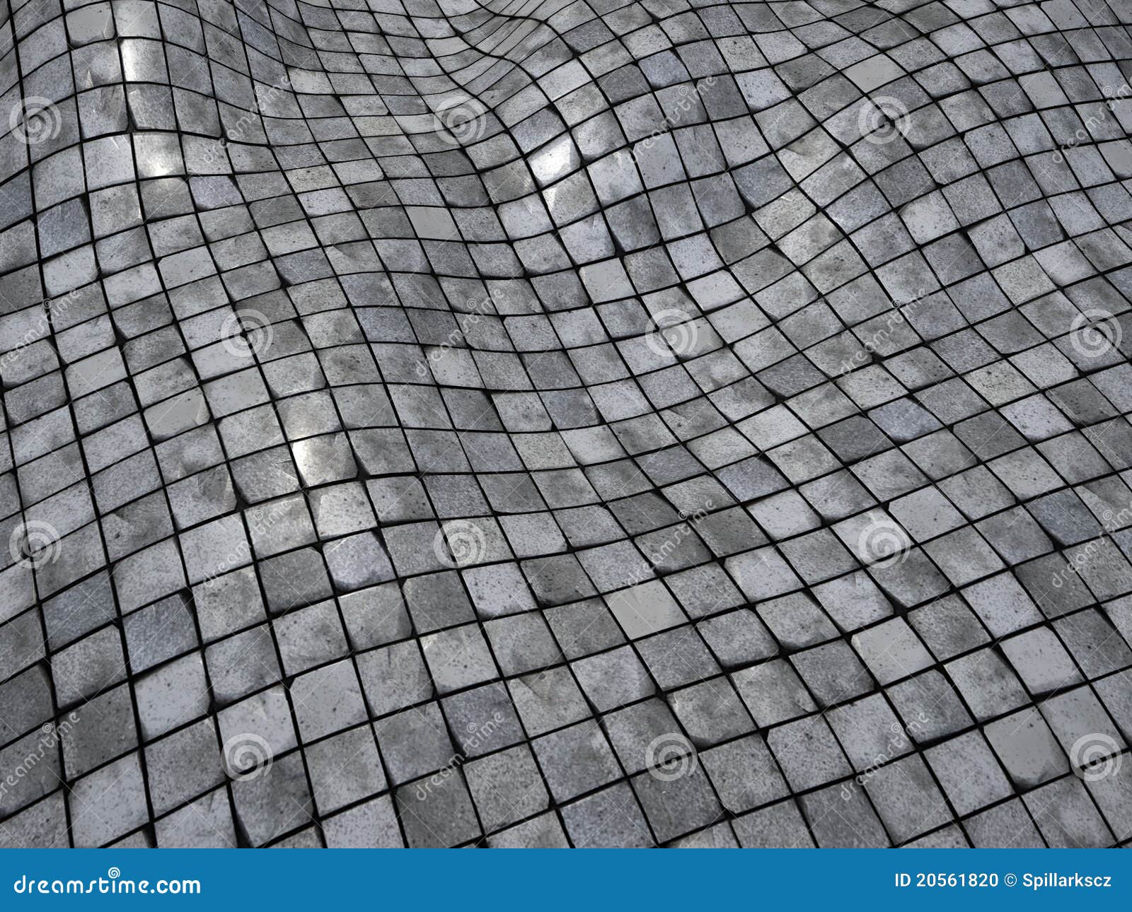 3d Render Wobble Mosaic Tile Floor Wall Surface Stock Photo ...