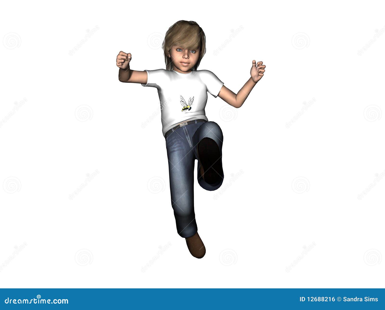 3D Render Young Boy Jumping Stock Illustration - Illustration of young ...
