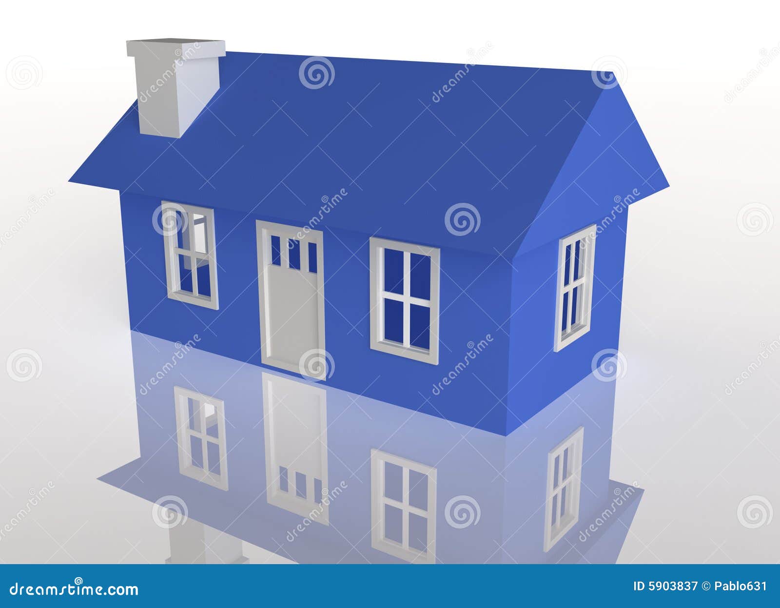Blue House Cartoon Royalty-Free Illustration | CartoonDealer.com #46960371