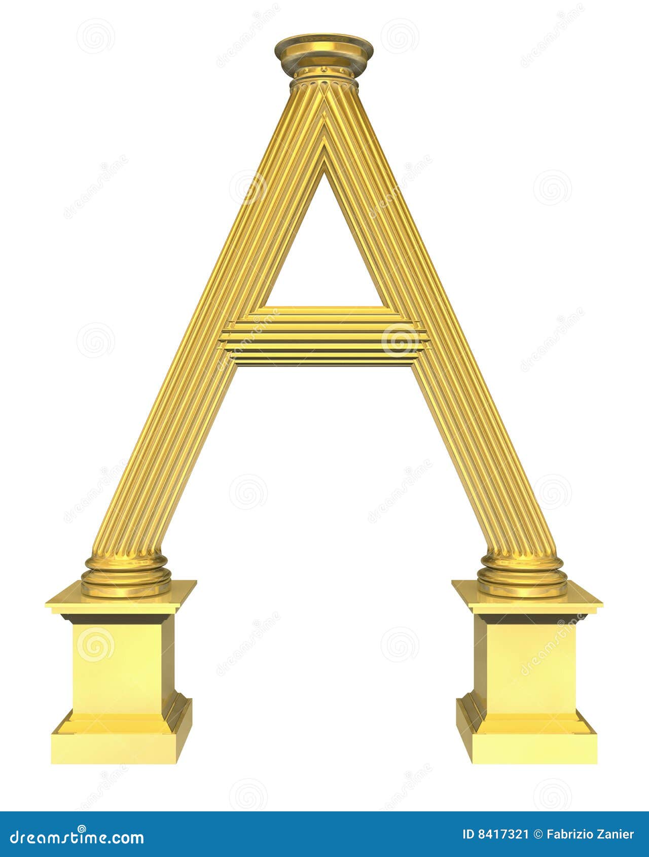 3d Rendered Illustration of Column a Shaped Stock Illustration ...