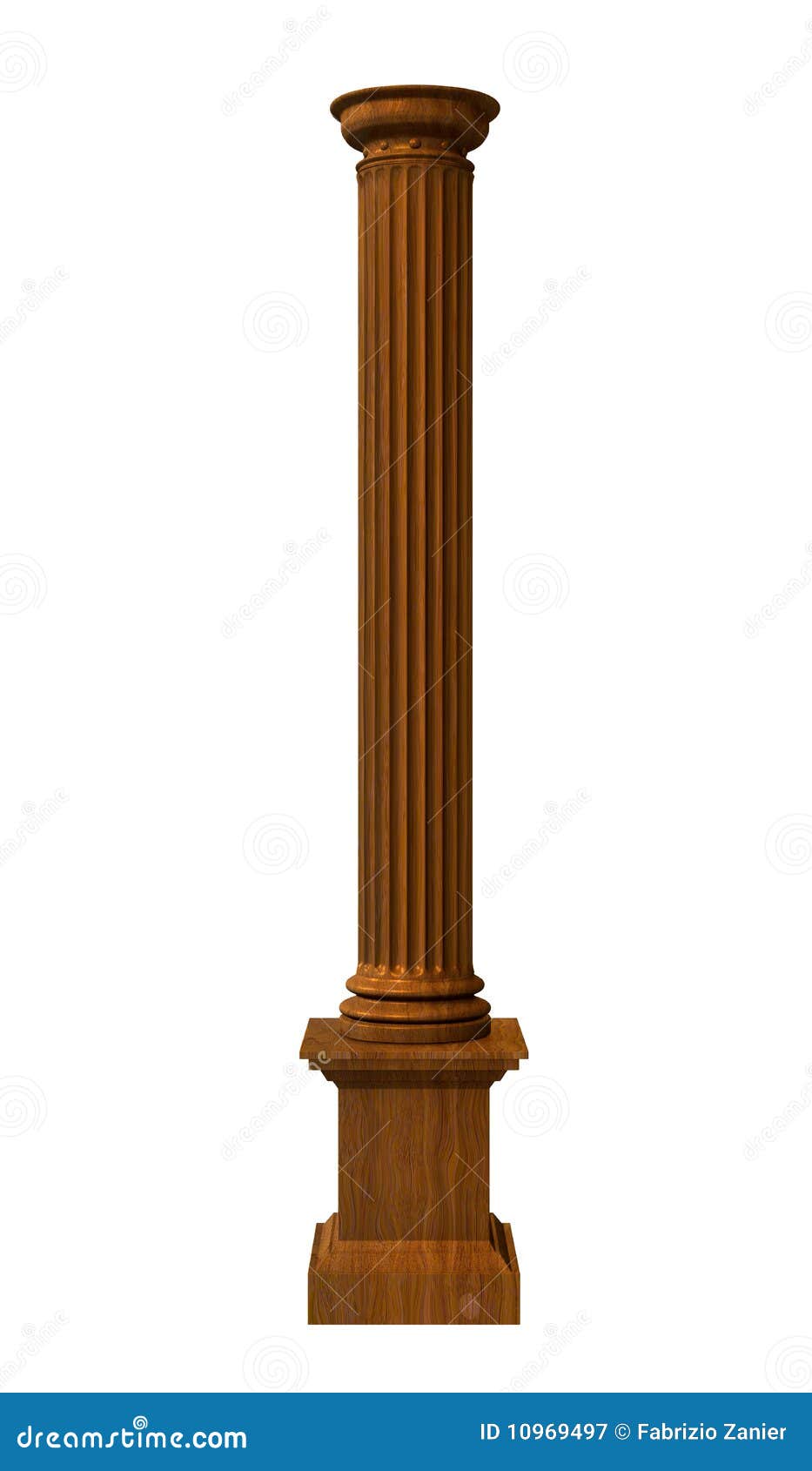 3d Rendered Illustration of a Wood Column Stock Illustration ...