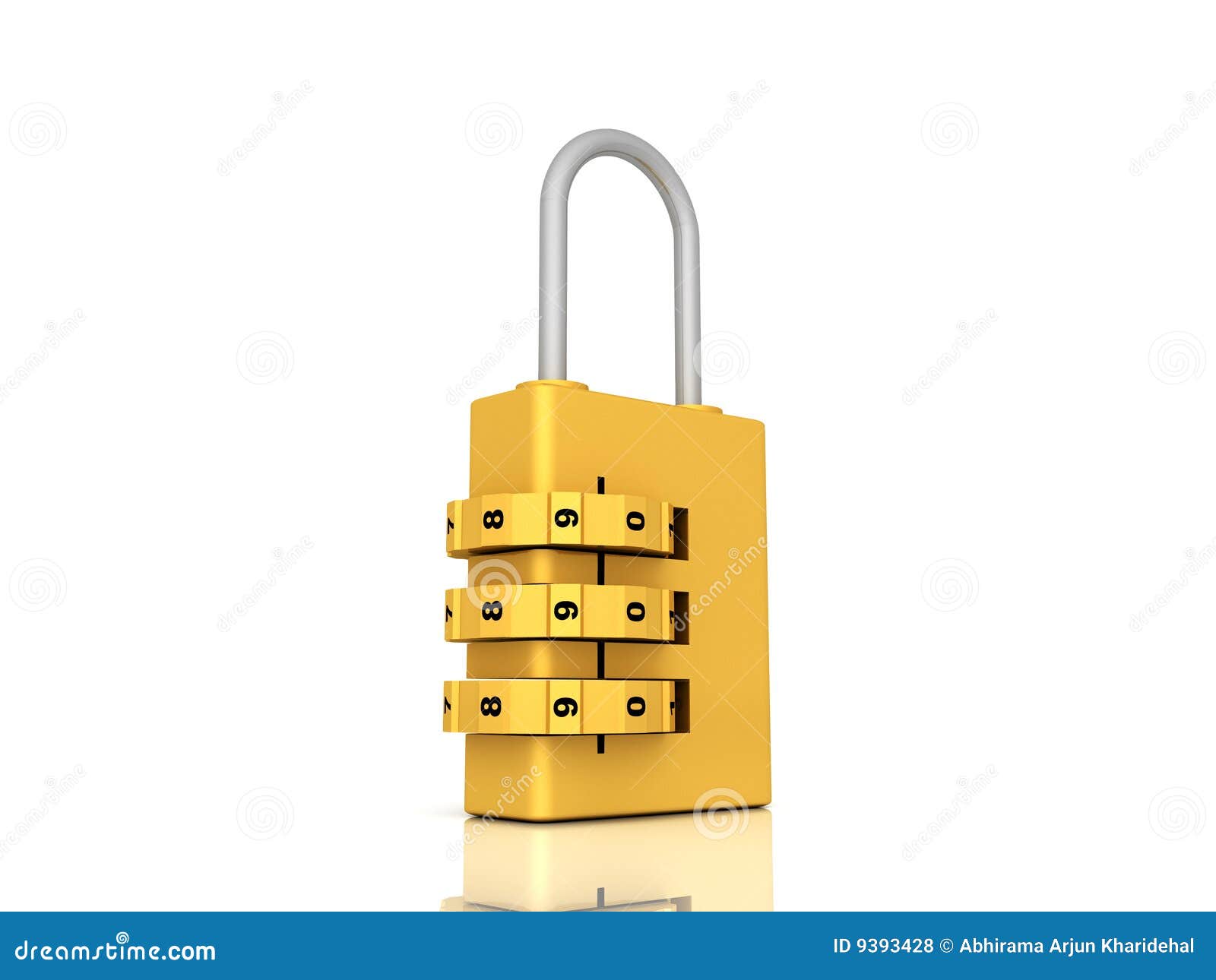 3D Rendered Number Lock stock illustration. Illustration of protection ...