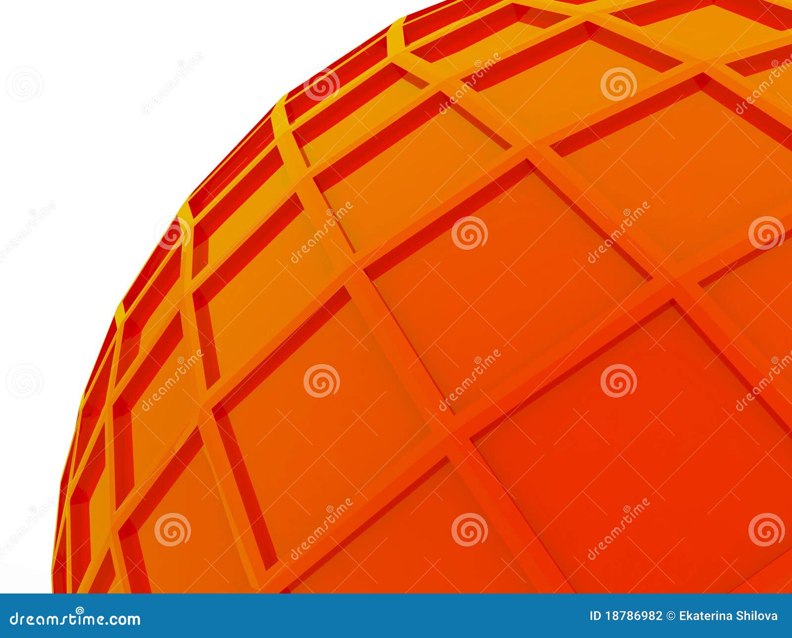 3D Rendered Reflective Sphere on White Stock Illustration ...