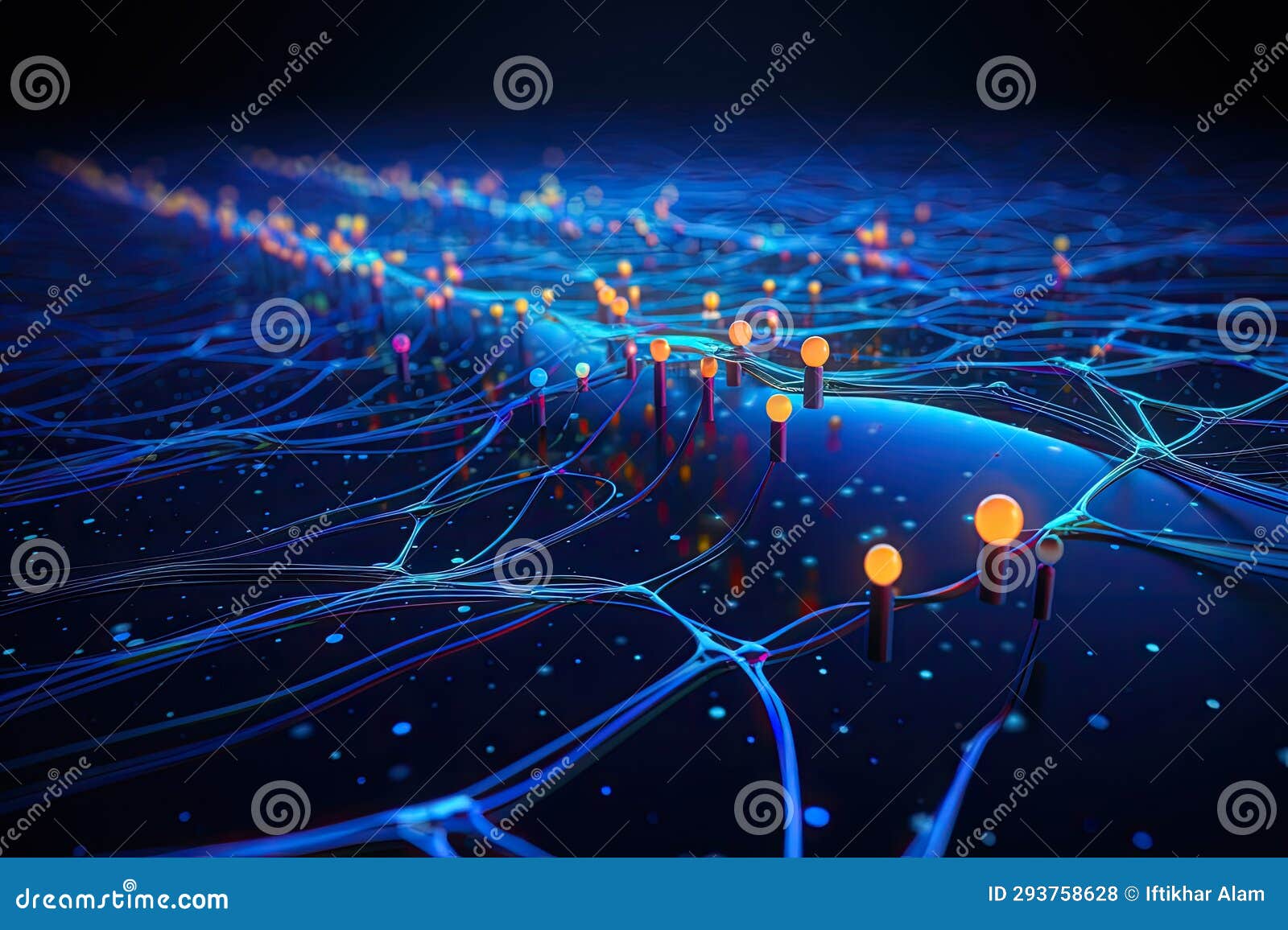 3d Rendering of Abstract Background with Connecting Dots and Lines ...