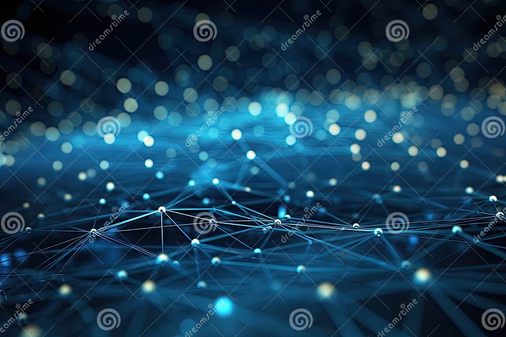 3d Rendering Of Abstract Technology Background With Connection Lines Network Concept Abstract